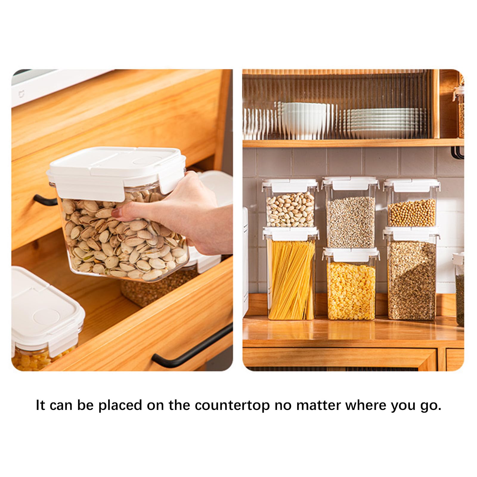NBILIC Cereal Containers Storage Cereal Dispenser For Pantry Organization BPA Free Food Containers With Lid, Meal Rrep Containers Reusable (FG-3PCS)