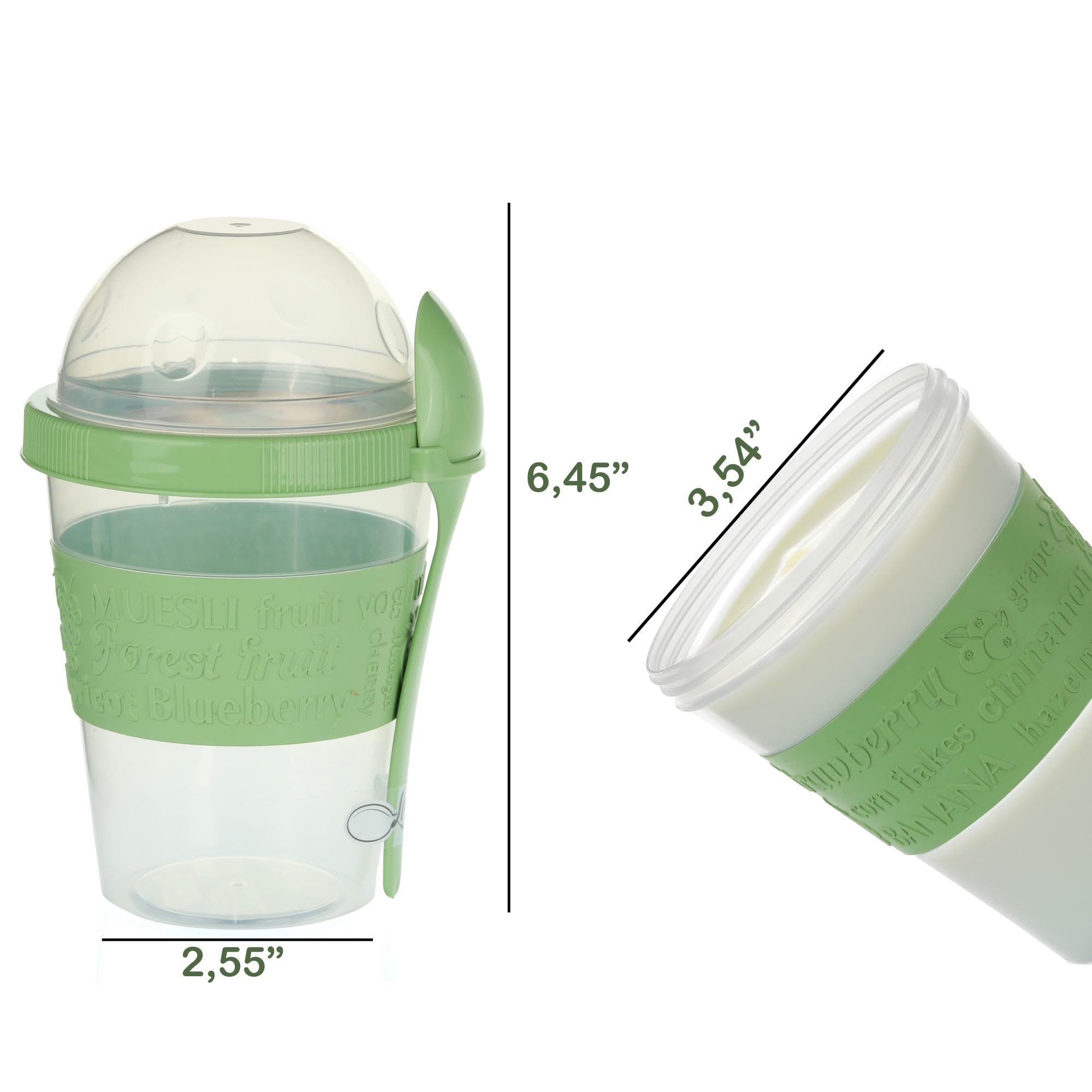Areste Reusable Yogurt Parfait Cups with Lids and Spoons, BPA-Free Take and Go Containers for Cereal, Oatmeal, or Snacks, Colorful Set of 4, Large 20 oz – Perfect for Breakfast and Meal Prep