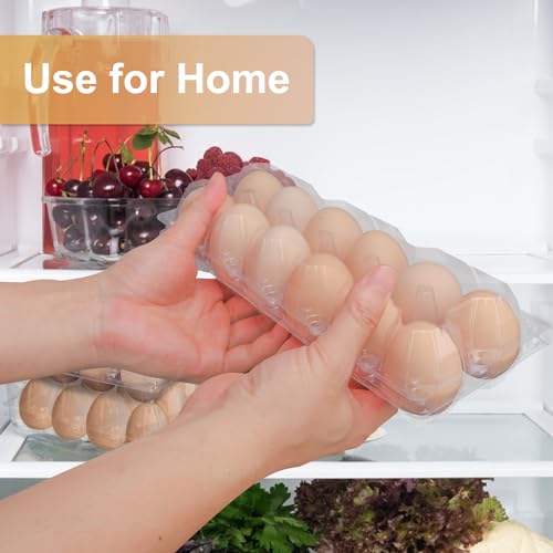 KUKLIPJIM 120 Pack Bulk Egg Cartons, Clear Plastic Chicken Egg Holders, Egg Tray Carton Holder for Home & Kitchen, Farm & Market Use, An Eco-Friendly Egg Storage Solution, 12 Grids