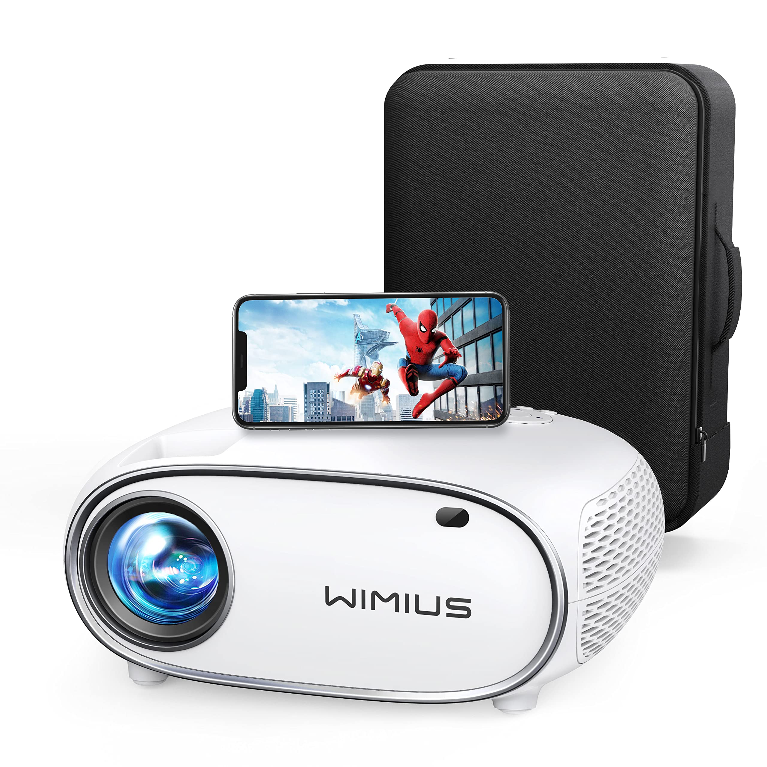 4K Projector with WiFi and Bluetooth 5.2, WiMiUS Newest P60 480 ANSI Lumens Portable Projector Dust Proof Supports 4P/4D Keystone, 50% Zoom, PPT, 200000H LED for Smartphone, Laptop, PS5, TV Stick
