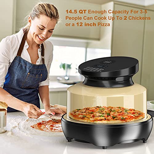 NUWAVE PRIMO Air Fryer Toaster Oven with 100 One-Touch Preprogrammed Recipes, Countertop Toaster Oven Convection Top and Grill Bottom for Surround Cooking; Cook Frozen or Fresh; Broil, Bake