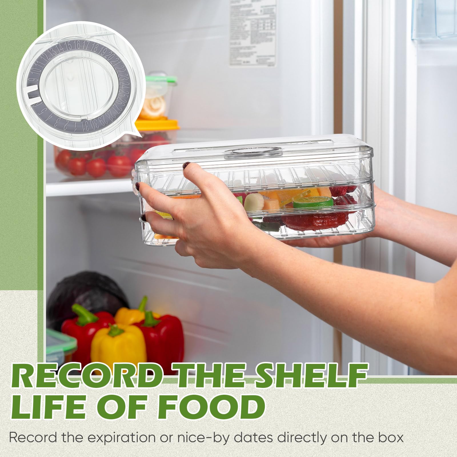 SiliFine Deli Meat Container for Fridge Organizer Food Storage Boxes with Lid Stackable Lunch Meat Container Airtight Deli Holder for Refrigerator Organizing Salami Cold Cut Turkey Bacon Pantry