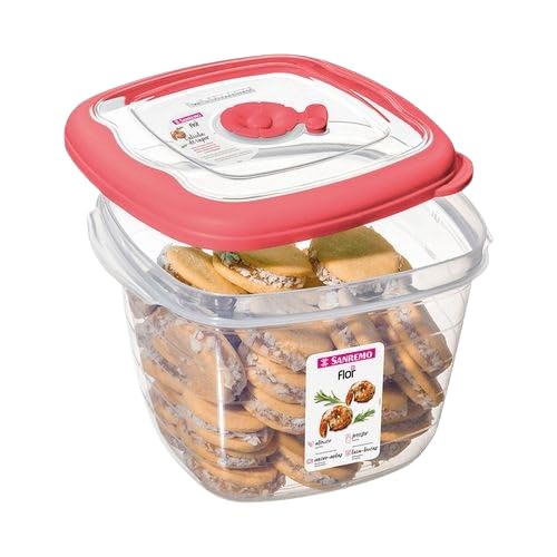 Tribello Plastic Freezer Food Storage Container with Lids Microwave/Dishwasher Safe Steam Vent/Air-Tight Lid Square Medium 40 Oz 4-Pack, 5-Cup