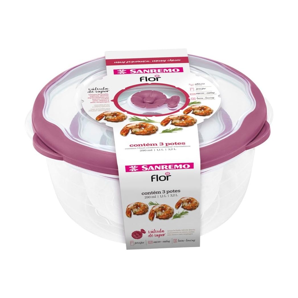 Tribello Plastic Freezer Food Storage Container with Lids Microwave/Dishwasher Safe Steam Vent/Air-Tight Lid Round Set of 3, 80/25 / 6 Oz