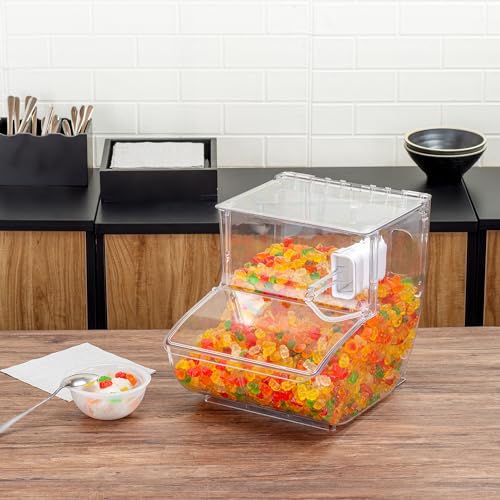 Restaurantware Met Lux 5.3 Gallon Food Storage Container, 1 Airtight Treat Box - With Scoop, Holds Up To 80 Cups, Clear Plastic Cereal Container With Lid, For Kitchen Or Pantry Organization