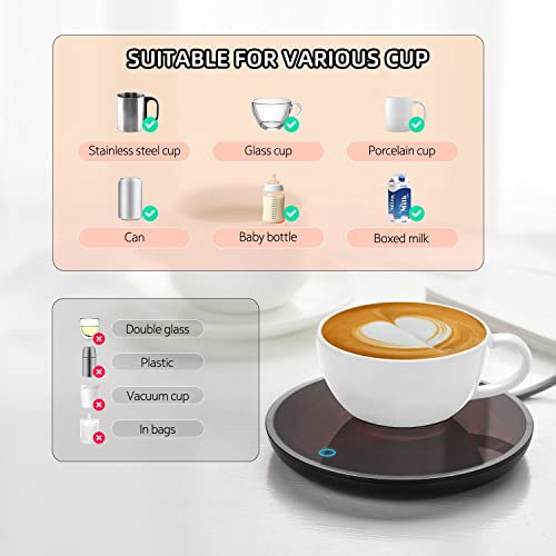 Coffee Mug Warmer, Smart Coffee Warmer for Office Desk, Cup Warmer with 2 Temperature Settings and Auto Shut Off, Electric Beverage Warmer for Coffee, Tea, Milk, Candle Warmer Plate