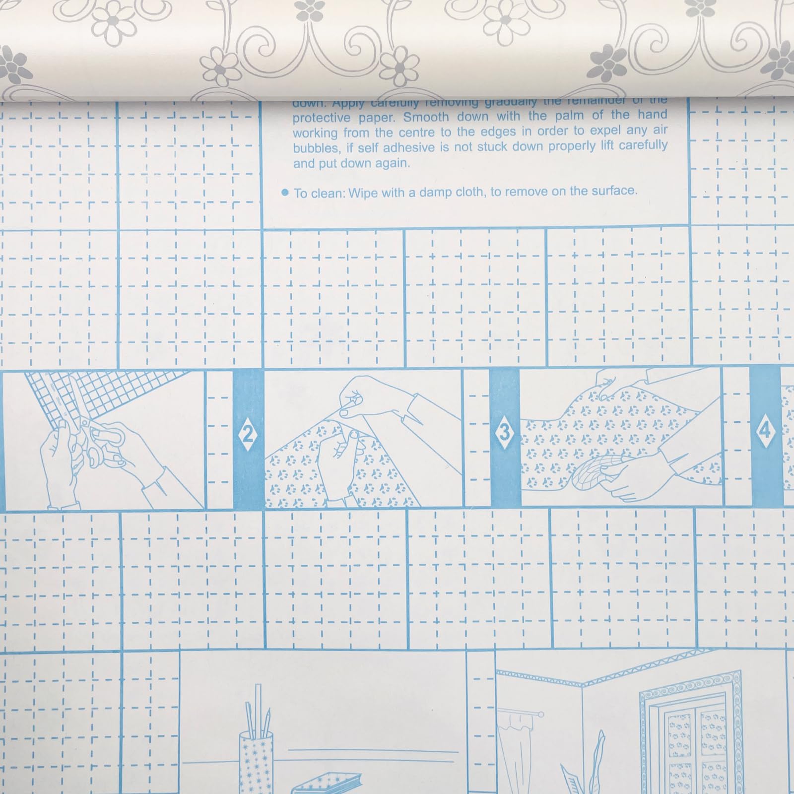 Yifely Victoria Style Self-Adhesive Shelf Drawer Liner Removable Countertops Protective Paper 45x300cm