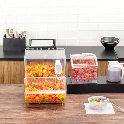Restaurantware Met Lux 5.3 Gallon Food Storage Container, 1 Airtight Treat Box - With Scoop, Holds Up To 80 Cups, Clear Plastic Cereal Container With Lid, For Kitchen Or Pantry Organization