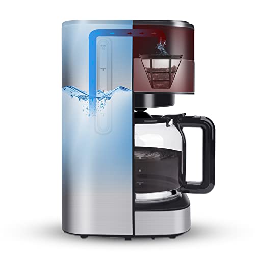 Korex Smart Coffee Maker, 1.5L Drip Filter Coffee Machine Easy Programmable Connectivity with APP Alexa Glass Carafe Reusable Filter Anti-Drip Function Boil-Dry Protection 900W