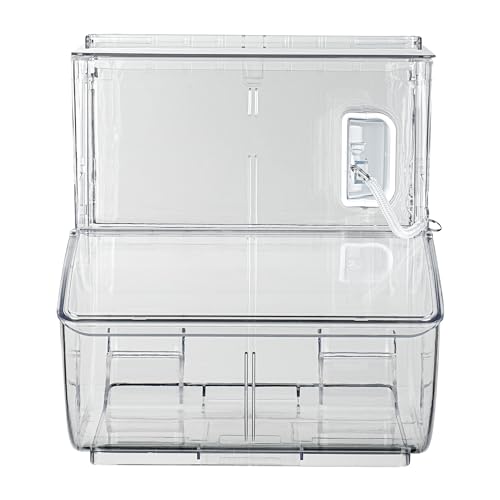 Restaurantware Met Lux 5.3 Gallon Food Storage Container, 1 Airtight Treat Box - With Scoop, Holds Up To 80 Cups, Clear Plastic Cereal Container With Lid, For Kitchen Or Pantry Organization