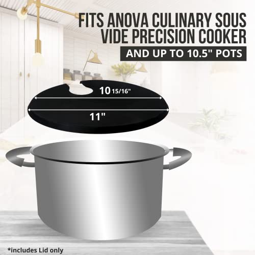 (1-Pack) TonGass Sous Vide Precision Cooker Silicone Lids - Fits Up to 10.5β Stock Pots - Compatible with Anova Culinary Sous Vide Precision Cookers - Prevent Water Evaporation and Retain Flavor
