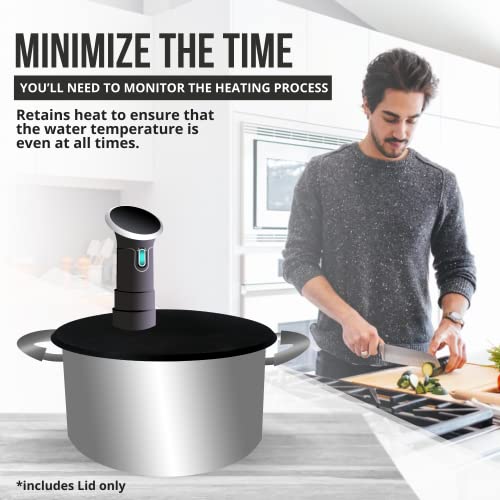 (1-Pack) TonGass Sous Vide Precision Cooker Silicone Lids - Fits Up to 10.5β Stock Pots - Compatible with Anova Culinary Sous Vide Precision Cookers - Prevent Water Evaporation and Retain Flavor