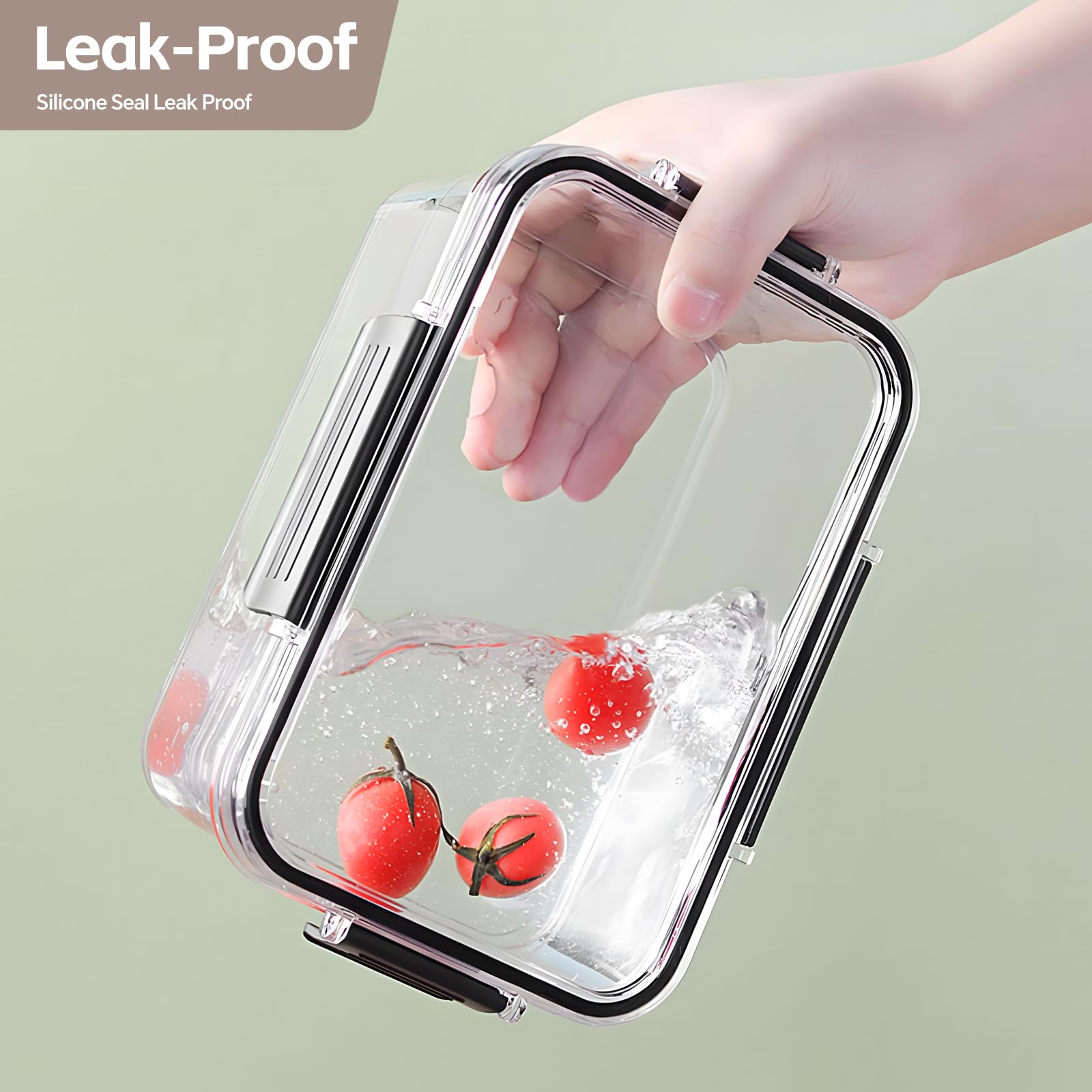 JINXIUYONGYUE Freshman box, lunch box, food and fruit storage container, sealed and leak proof, containing 35.8 ounces, 14.7 ounces, container, and two cleaning cloths