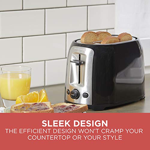 BLACK+DECKER 2-Slice Extra Wide Slot Toaster, Classic Oval, Black with Stainless Steel Accents, TR1278B