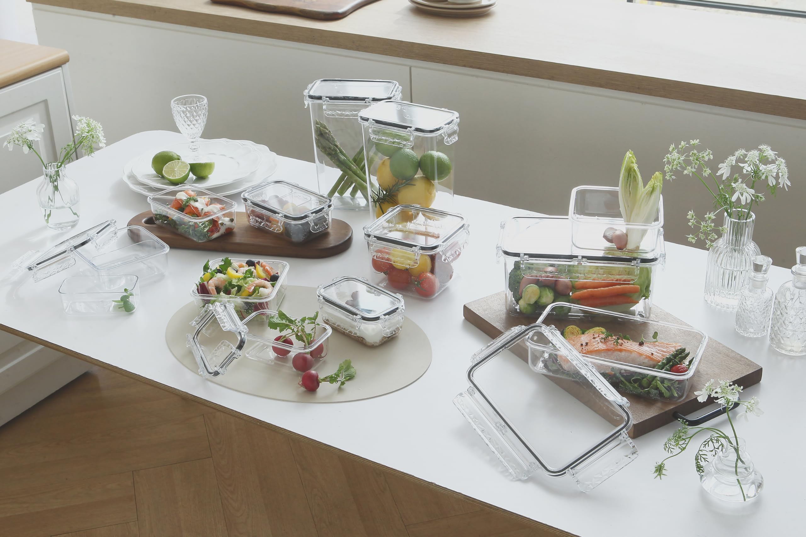 gotman Airtight Food Storage Container With Lid (47.3oz) BPA-Free | Meal Prep | Microwave, Freezer and Dishwasher Safe Leak-Proof | Kitchen Fridge Organizer Boxes | lids airtight sealing