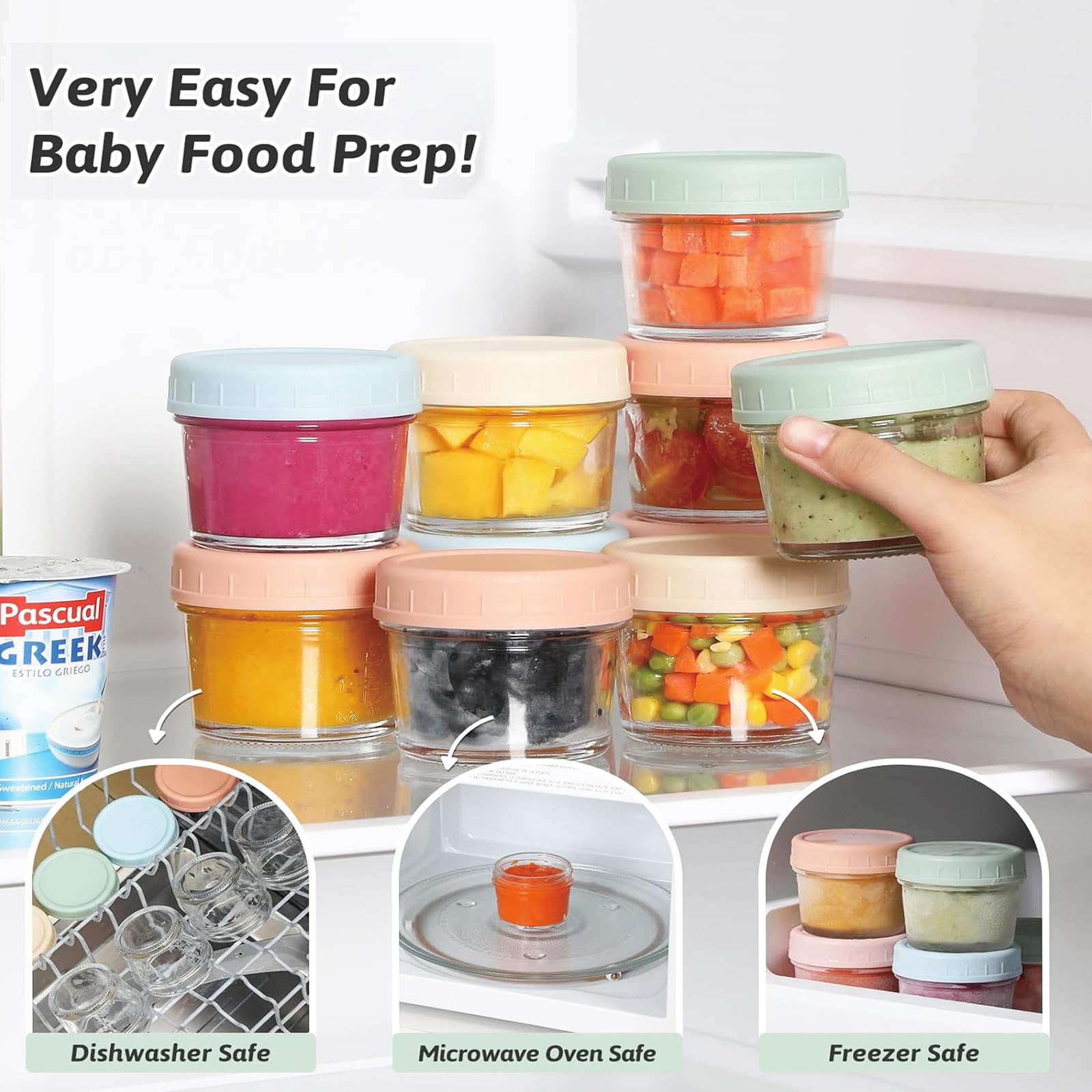 6Pack2.7oz Glass Salad Dressing Container To Go,Small Glass Containers With Lids,Reusable and Leakproof Dipping Sauce Cups Set,Salad Dressing Container Lunch Box Work Trip,With brush,Liquid Chalk Pen