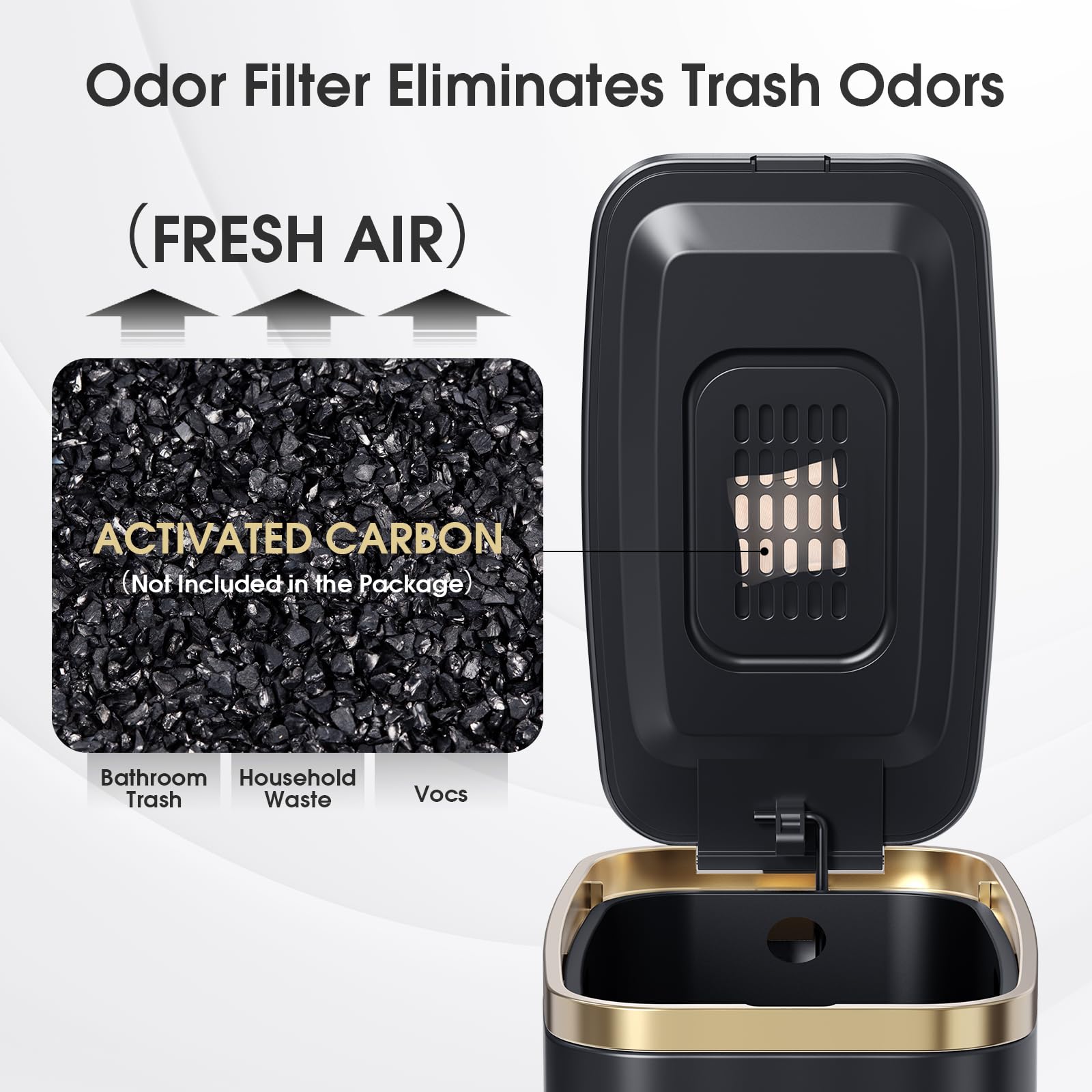 Small Bathroom Trash Can with Lid-5L/1.3 Gal Stainless Steel Step Pedal Trash Can Slim Metal Wastebasket-Narrow Rectangle Garbage Container Bin/w Inner Bucket for Kitchen Bedroom Office Toilet-Black