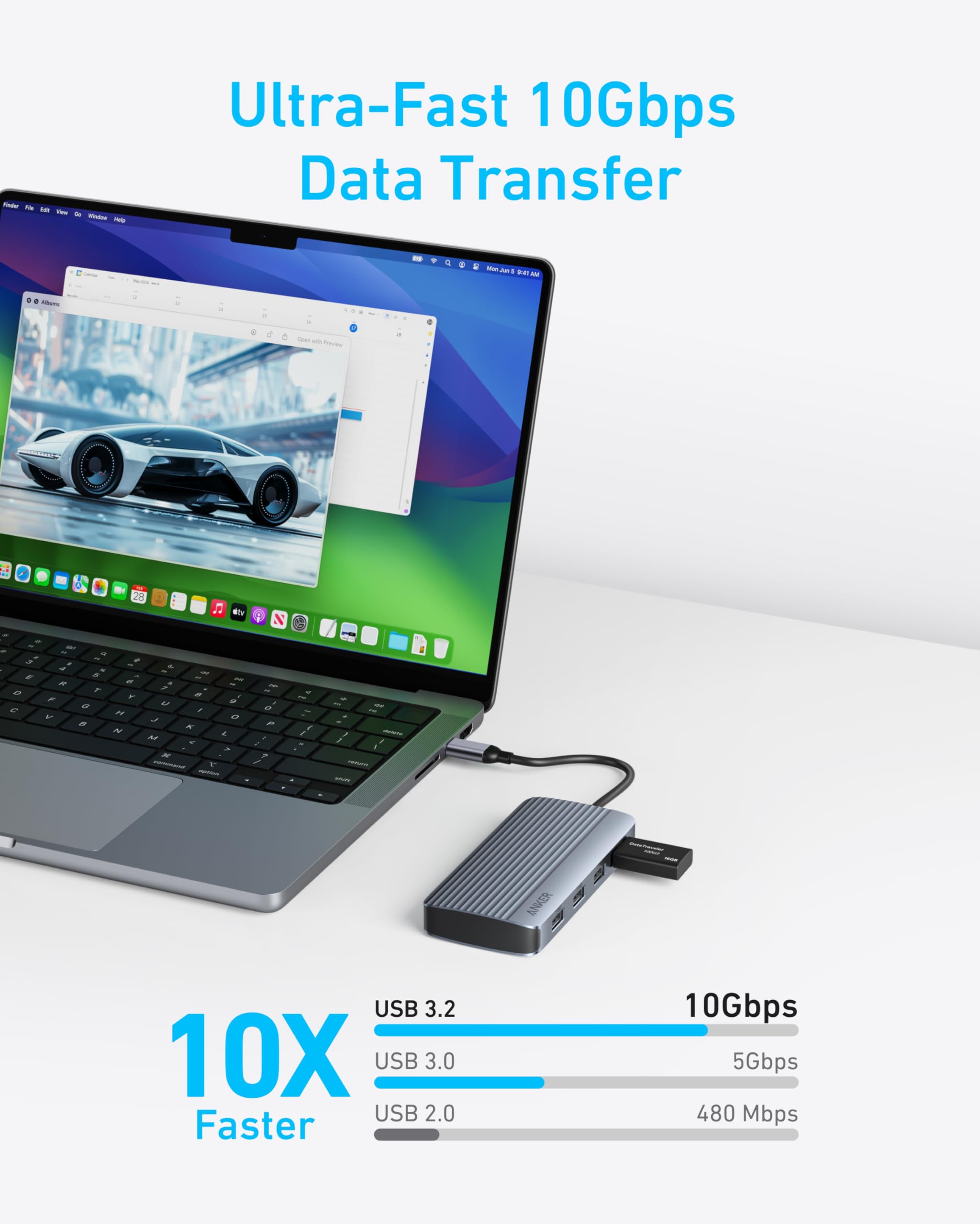 Anker 7-in-1 USB C Hub, Dual-Display USB-C Docking Station, Dual HDMI Display, 100W Power Delivery, 10Gbps Data Transfers, USB Ports for MacBook Air/Pro, Dell XPS, and More