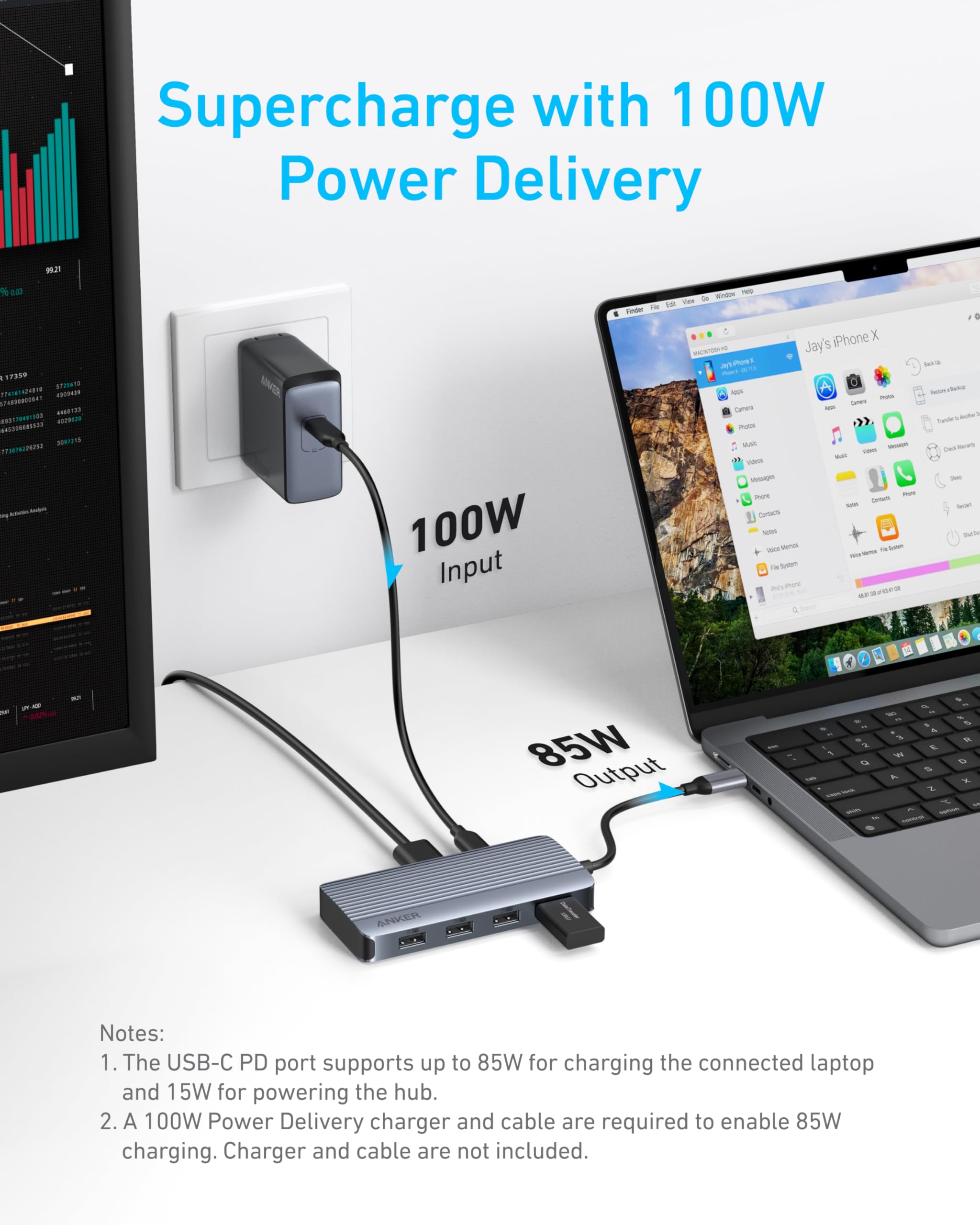 Anker 7-in-1 USB C Hub, Dual-Display USB-C Docking Station, Dual HDMI Display, 100W Power Delivery, 10Gbps Data Transfers, USB Ports for MacBook Air/Pro, Dell XPS, and More