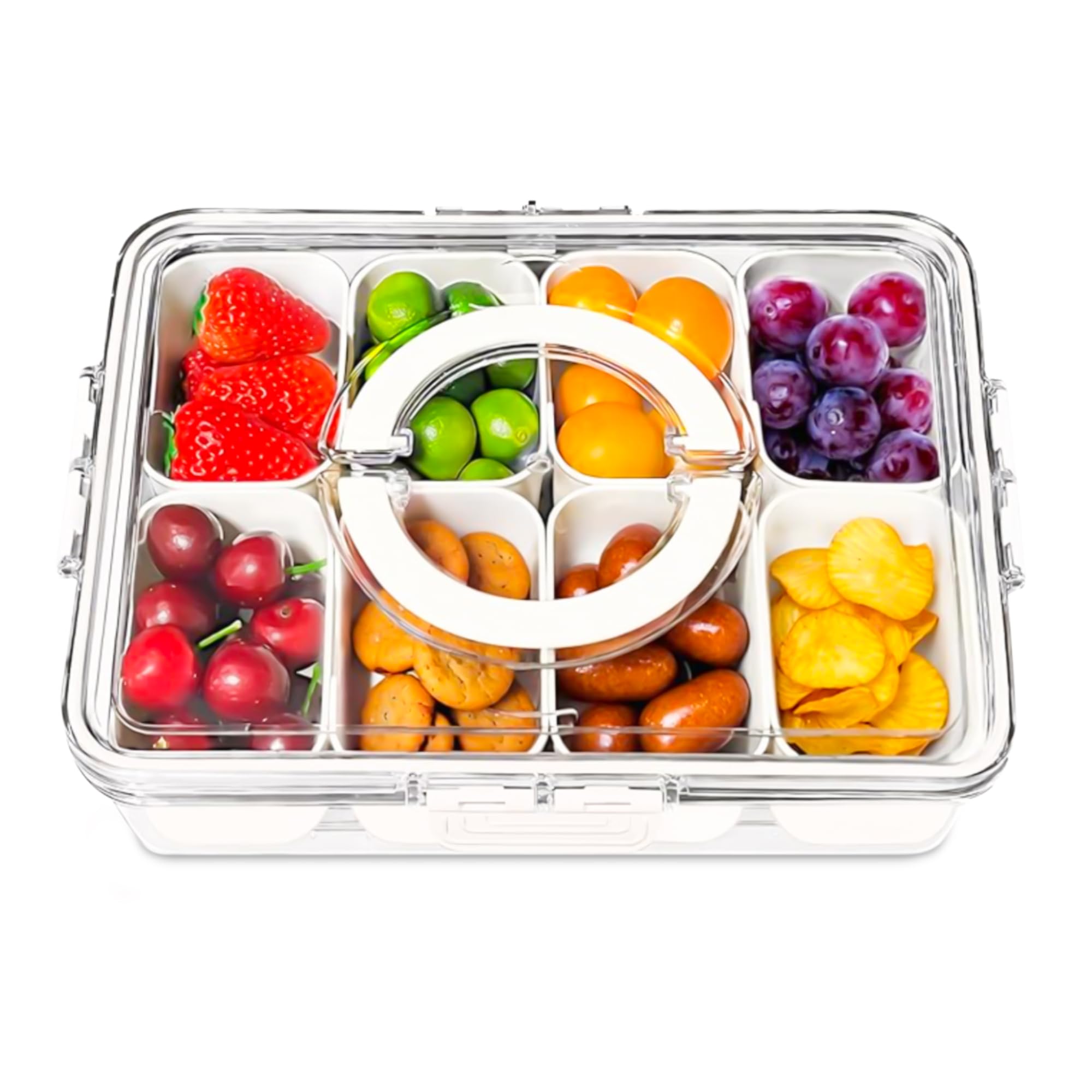 Big Snackle Box Charcuterie Container - Food Grade Portable Snack Box for Travel, Beach, and Car - Snack Shield Lock, Snap-On Tray, and Snack Storage for Charcuterie and More.