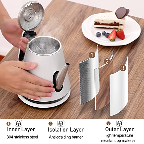 Naibsan Electric Kettle, 100% Stainless Steel Water Boiling Tea Kettle, BPA Free hot water kettle electric/Pour Over Coffee Kettle