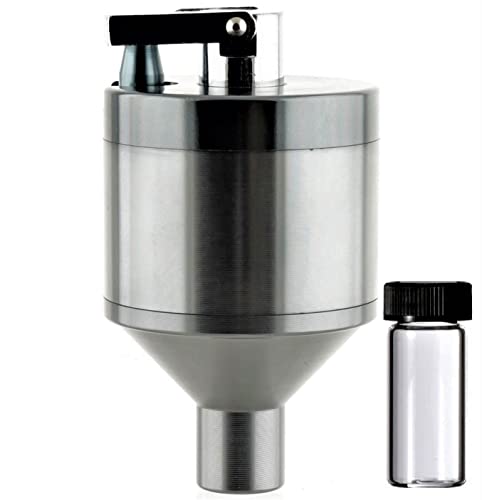 Coarse to Fine Spice Grinder Hand Mill Funnel - Ultra fine - Large Metal 3 Piece 2.12 inch with Storage Bottle - Silver Color
