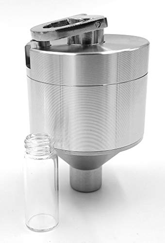 Coarse to Fine Spice Grinder Hand Mill Funnel - Ultra fine - Large Metal 3 Piece 2.12 inch with Storage Bottle - Silver Color