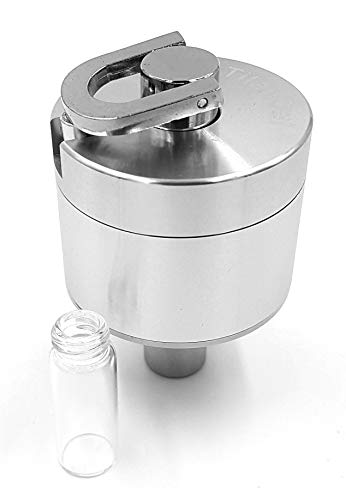 Coarse to Fine Spice Grinder Hand Mill Funnel - Ultra fine - Large Metal 3 Piece 2.12 inch with Storage Bottle - Silver Color