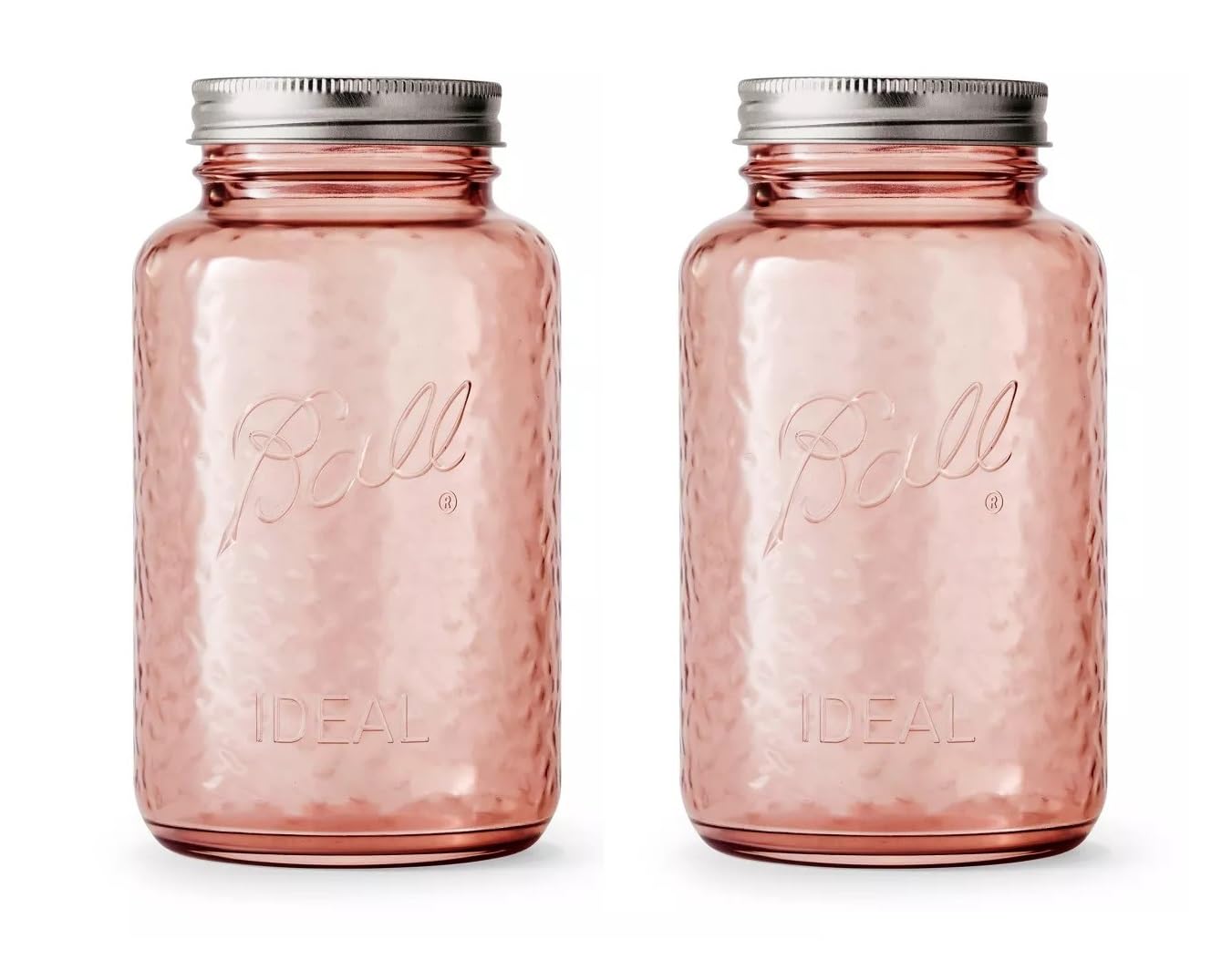 Ball Collectors Edition Vintage Rose Colored Canning Jars, Regular Mouth Quart Jars with Lids and Bands, 32 Oz Each, Pack of 2, 2166214-2PK