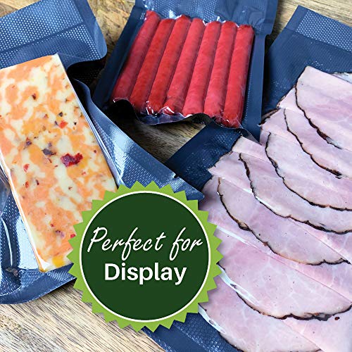 FoodVacBags 11X50 Black Back and Clear Front Vacuum Seal Rolls, Great for Display