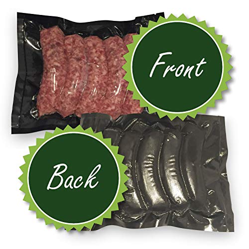 FoodVacBags 11X50 Black Back and Clear Front Vacuum Seal Rolls, Great for Display