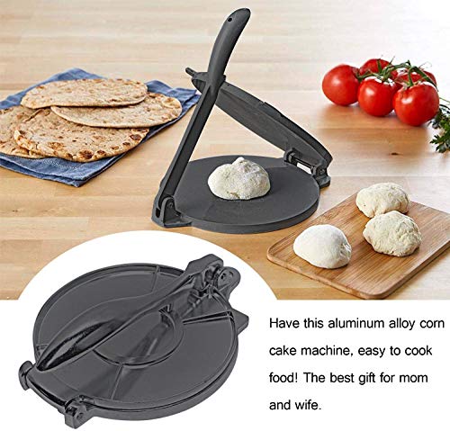 BONROB Cast Iron 7.5 Inch, Tortilla Maker, Press, Pataconera Seasoned for Corn, Flour or Gluten-Free Doughs, Black USA