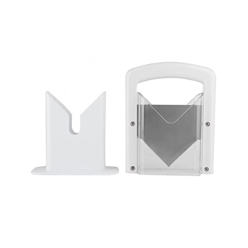 Bagel Slicer, Safety Handle,Bagel Cutter Stainless Steel (White)