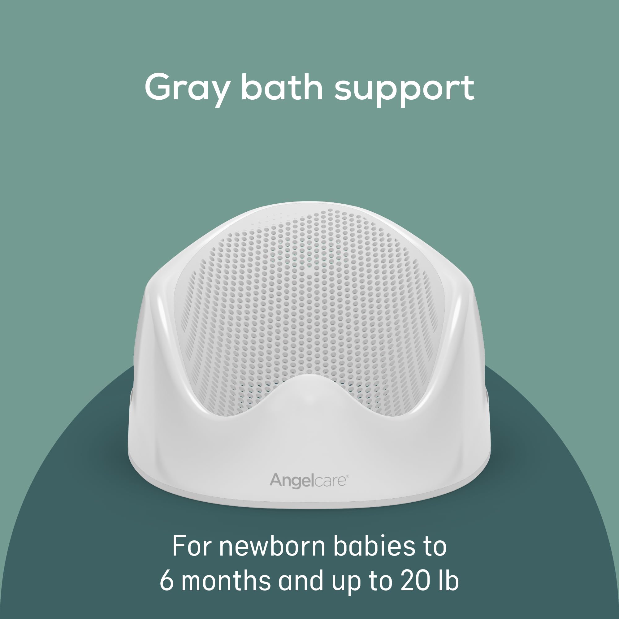 Angelcare Baby Bath Support (Grey) | Ideal for Babies Less than 6 Months Old