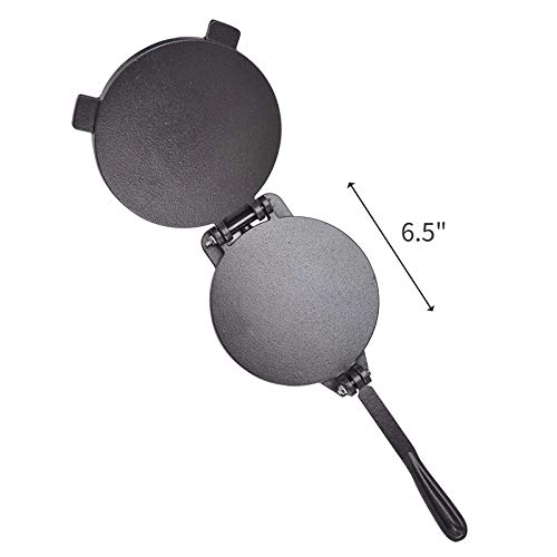 BONROB Cast Iron 7.5 Inch, Tortilla Maker, Press, Pataconera Seasoned for Corn, Flour or Gluten-Free Doughs, Black USA