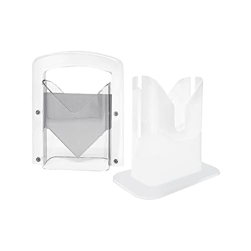 Bagel Slicer, Safety Handle,Bagel Cutter Stainless Steel (White)