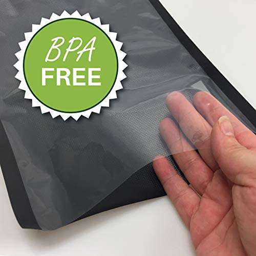 FoodVacBags 11X50 Black Back and Clear Front Vacuum Seal Rolls, Great for Display