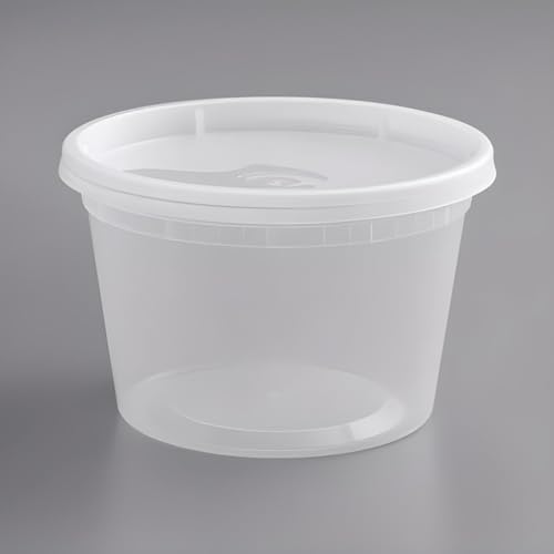 OCS Parts 240-Pack 16 Ounce Plastic Deli Containers with Lids | Stackable, Microwavable, Freezer and Dishwasher Safe BPA Free Reusable Plastic Food Containers for Home and Commercial Use