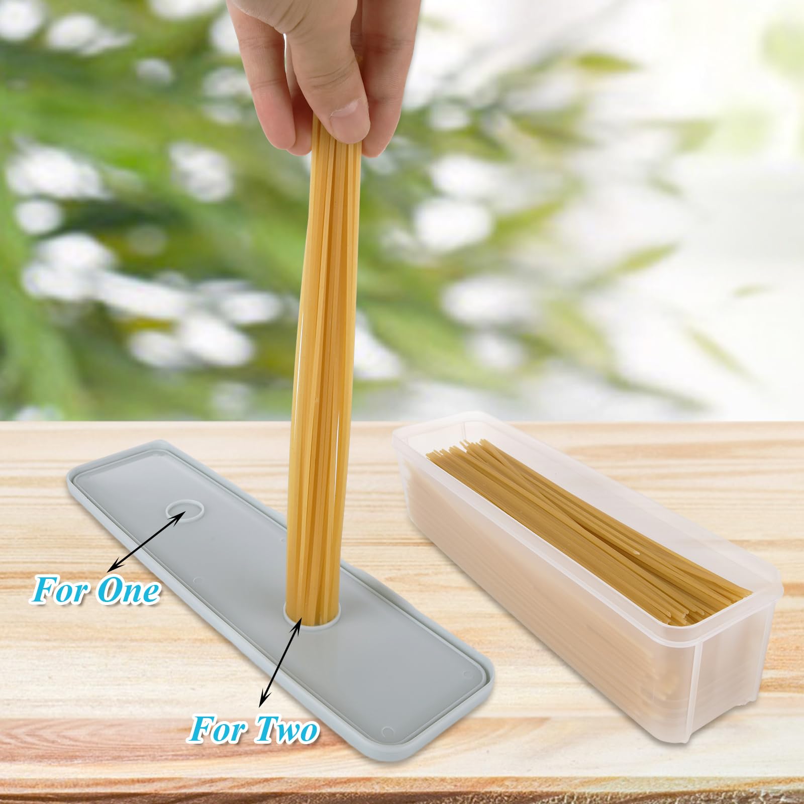 LDXDRU Pasta Storage Containers with Lids Set of 8, Spaghetti Container Storage, Plastic Pasta Storage, Stackable Spaghetti Noodle Container for House, Kitchen, Pantry & Refrigerator, 12 x 3 x 3 In