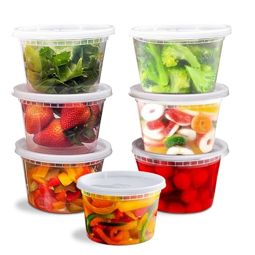 OCS Parts 240-Pack 16 Ounce Plastic Deli Containers with Lids | Stackable, Microwavable, Freezer and Dishwasher Safe BPA Free Reusable Plastic Food Containers for Home and Commercial Use