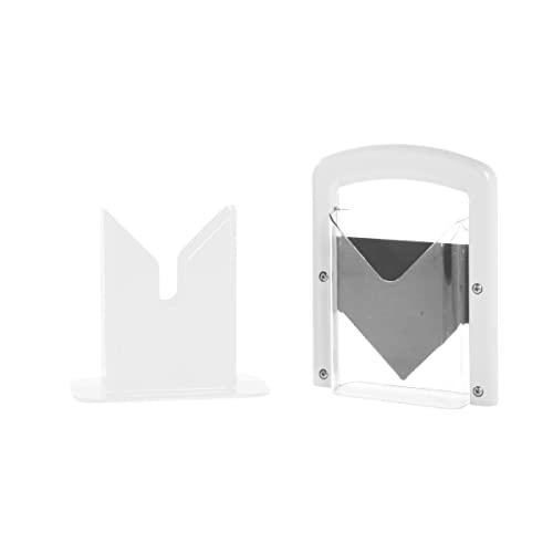 Bagel Slicer, Safety Handle,Bagel Cutter Stainless Steel (White)
