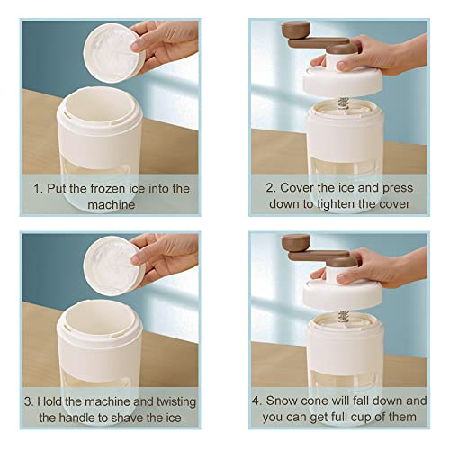 Eosprim Slushie Machine, Snow Cone Machine, Shaved Ice Machine, Icee Slushy Maker Machine Cup - Ice Cream, Snowcone, Kakigori, Bingsu, Cocktail Maker, Manual Crushed Ice Crusher Shaver For Kids Home