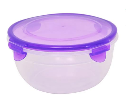 Surefresh Round Plastic Containers with Clip-Lock Lids, Food Storage Containers, Deli, Slime, Soup, Meal Prep Containers 51 Oz | BPA Free | Leakproof | Easily Snap, Clear, 218564