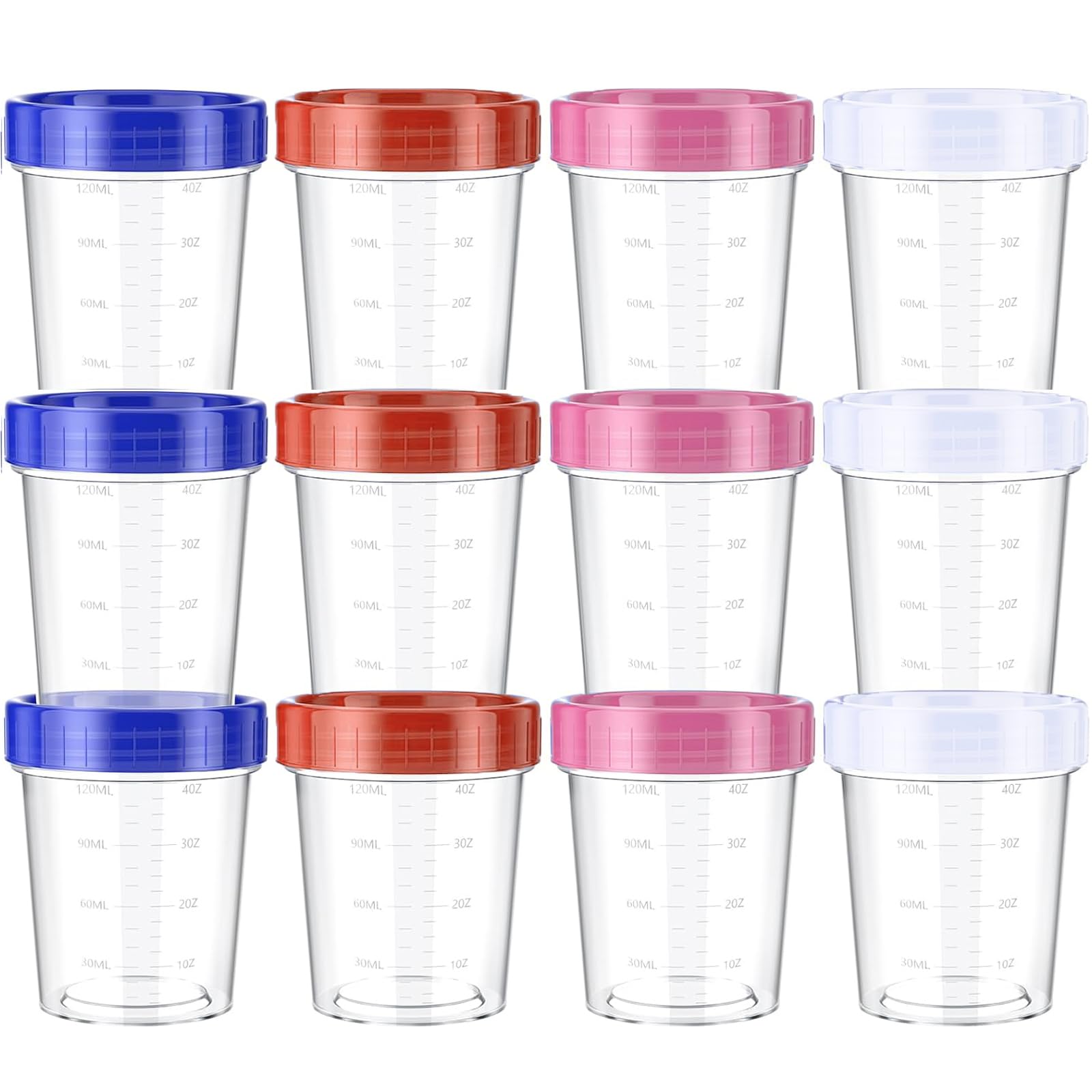 MYKIIA 4-Ounce Small Container With Lid, Salad Dressing Container, Food Storage Container, Airtight And Leak Proof Seasoning Container With Spiral Lid, Reusable Sauce Container(12PCS)
