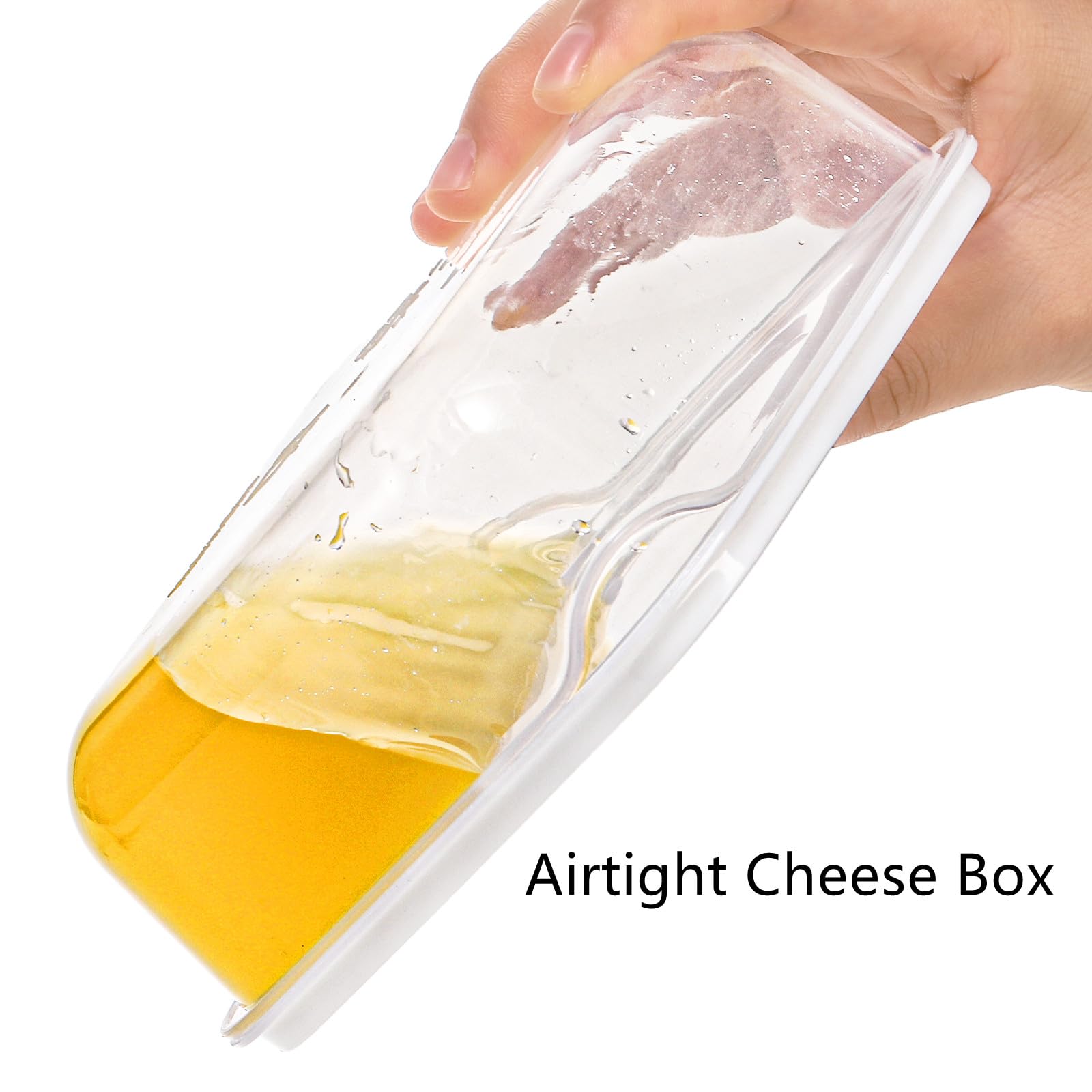 ZEAYEA 12 Pack Sliced Cheese Container for Fridge, Cheese Storage Box with Airtight Lid, Stackable Plastic Freezer Preservation Storage Container for Fresh, BPA Free, Dishwasher Safe