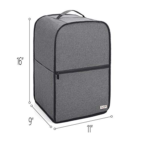 Luxja Food Processor Cover for Cuisinart and Hamilton Beach 10-14 Cup Processor, Food Processor Dust Cover with Accessories Pockets, Gray