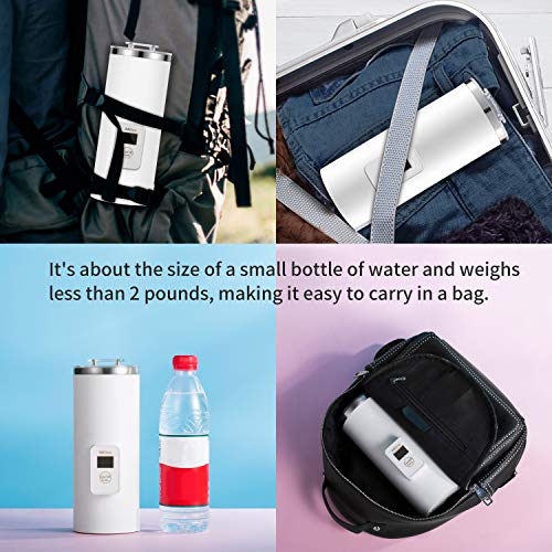 iMiGoo Portable Coffee Maker 8 OZ - Single Cup Coffee Percolator - Tea Maker - Electric Kettle - 304 Stainless Steel - AC 110-120V White
