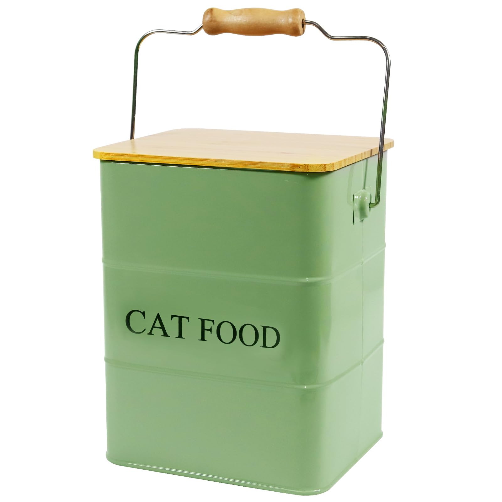 Yomjarl Farmhouse Cat Food Storage Container,6L Cat Food Canisters,Pet food Container Hold 5~6lbs Cat Food Treats,Airtight Cat food Storage with Lid and Scoop,Kibble Container Countertop-Green…