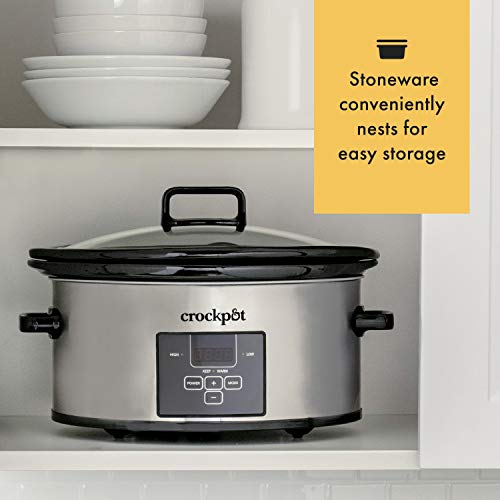 Crock-Pot Choose-a-Crock Digital Countdown Slow Cooker Stainless Steel, 6-Quart