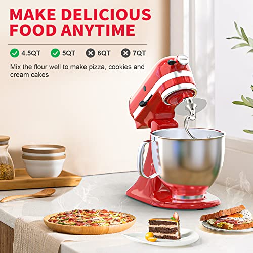 Spiral Dough Hook Accessories for Kitchenaid Stand Mixer, aikeec Fully Stainless Steel K45DH Dough Hook for Kitchen aid 4.5/5 Quart Tilt-Head Stand Mixer, Mess Free Mixer Accessory, Dishwasher Safe